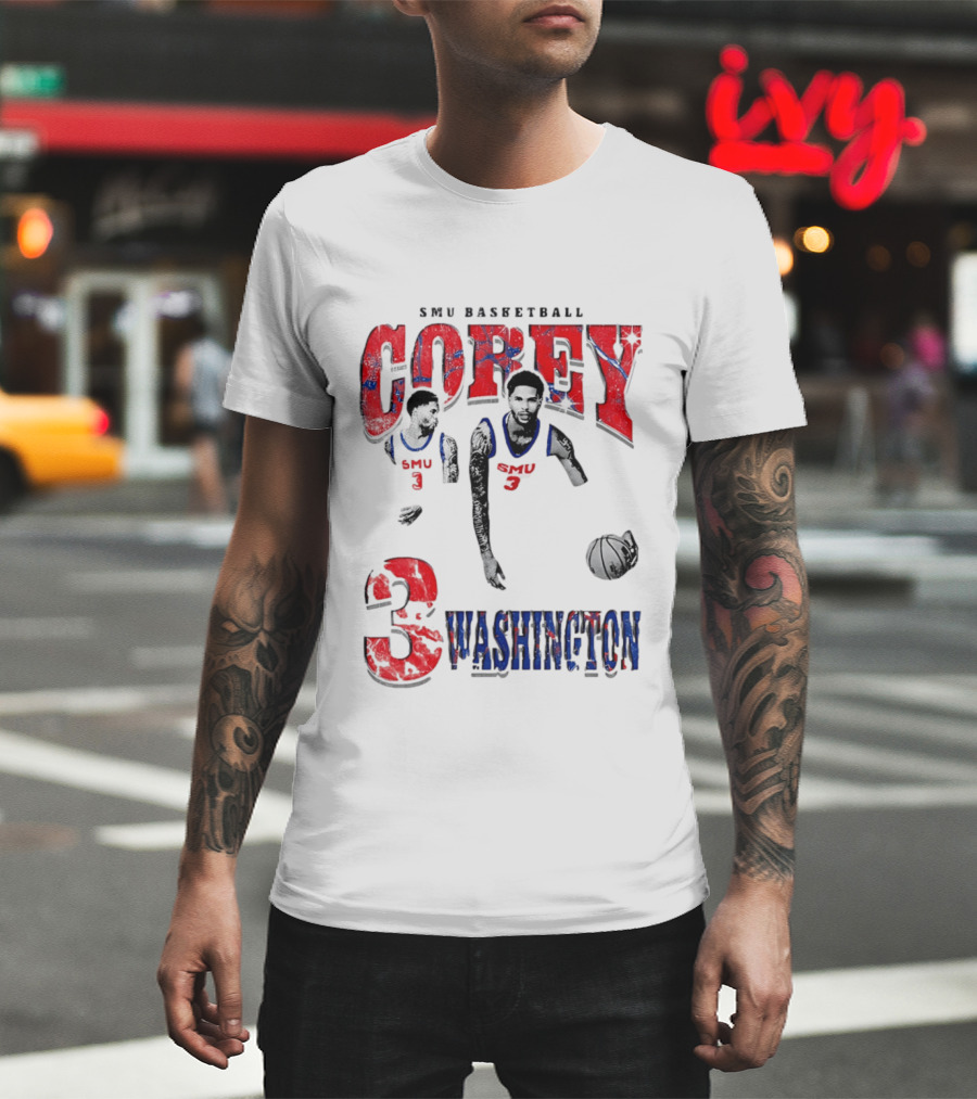 SMU Basketball Corey Washington 3 T-Shirt
