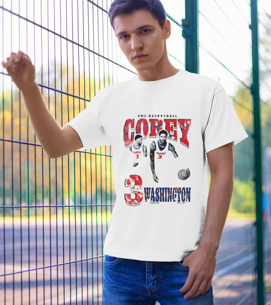 SMU Basketball Corey Washington 3 T-Shirt