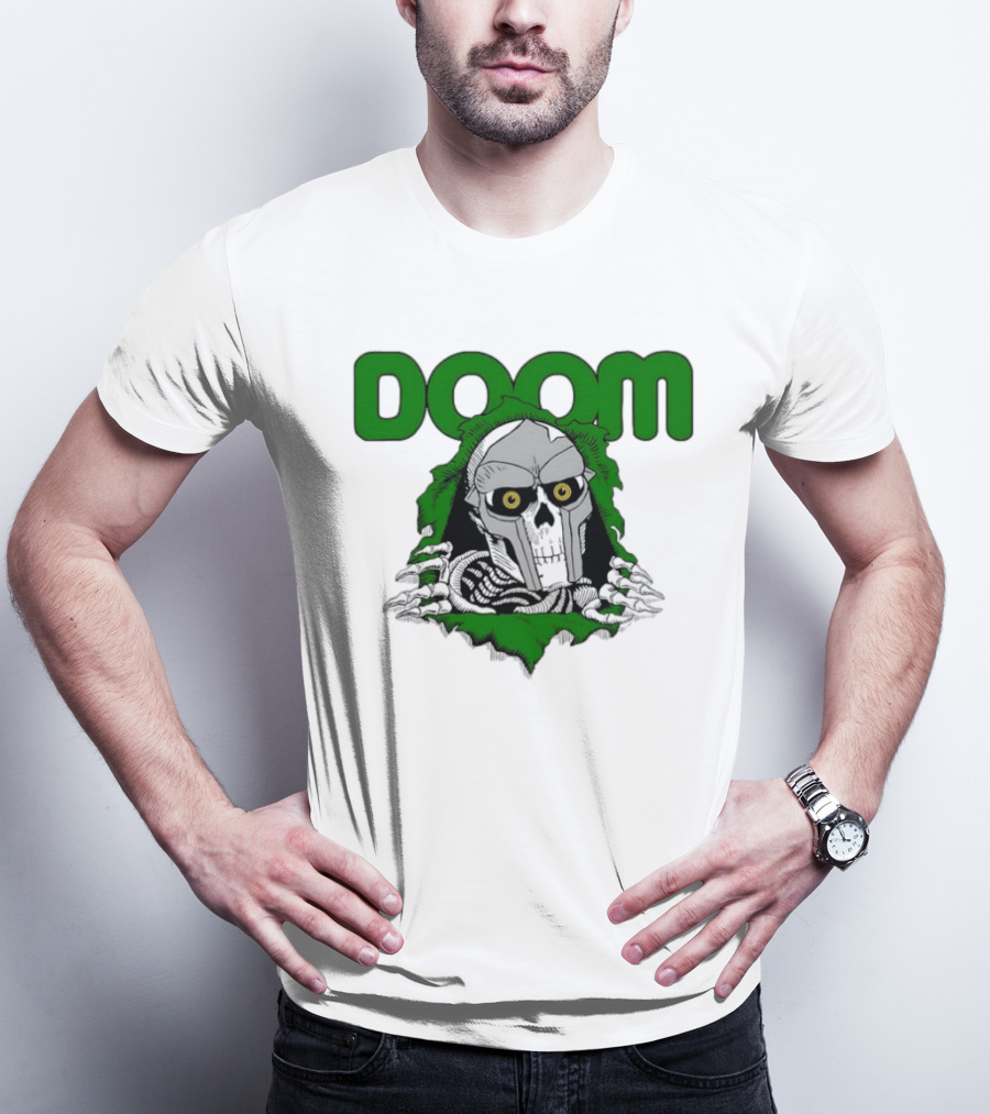 DOOM Skeleton Mask And Bones T-Shirt