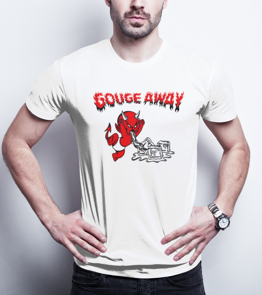 Gouge Away Red Devil Smashing Ice Cubes T-Shirt