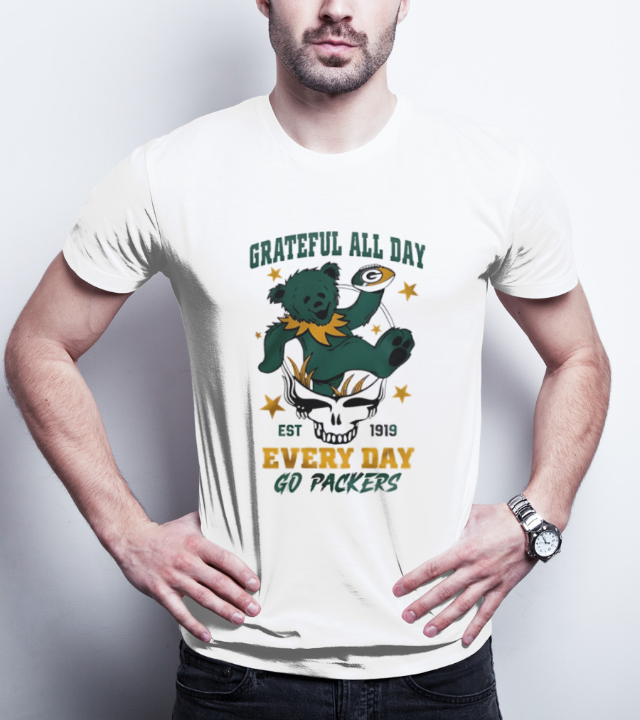 Grateful All Day Every Day Go Packers Est 1919 T-Shirt