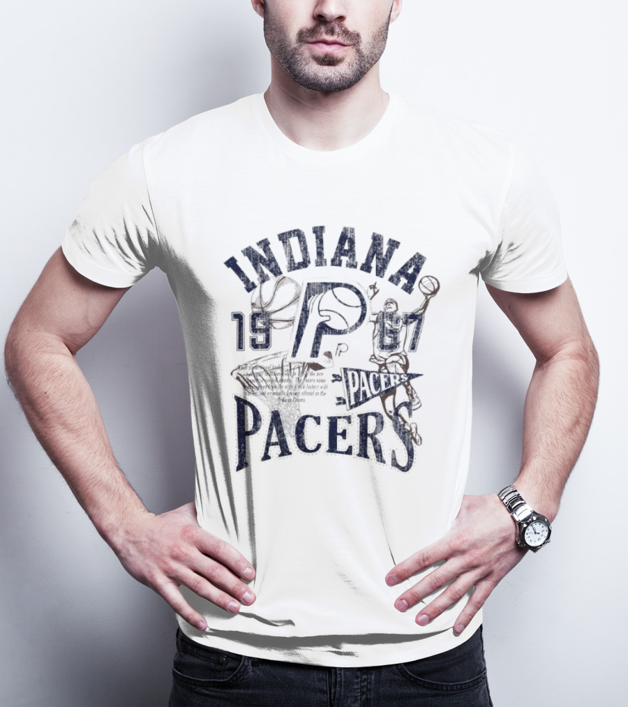 Indiana Pacers 1967 Heritage Dunks Basketball T-Shirt