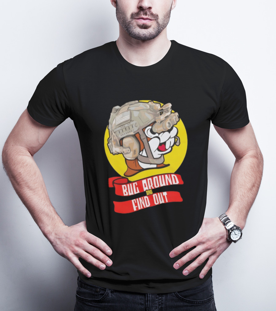 Beaver Army Bug Around And Find Out Helmet Cartoon Fandom T-Shirt