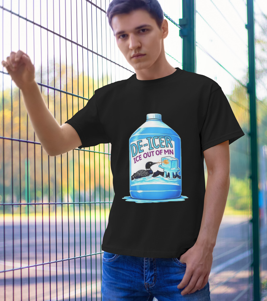 De Icer Ice Out Of MN Loon Anti ICE Protest Minnesota Loon T-Shirt