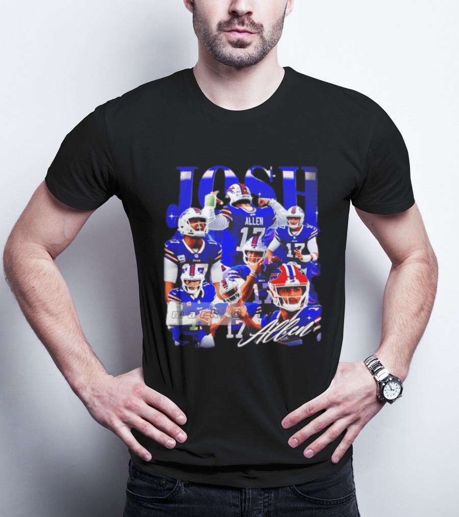 Buffalo Bills Josh Allen Quarterback Celebration Montage T-Shirt