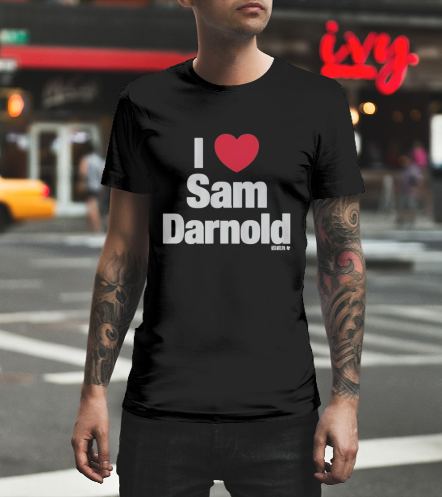 I Love Sam Darnold Heart Design Fan T-Shirt