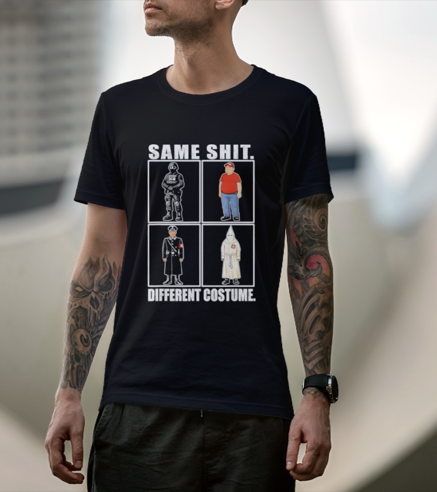 Same Shit Different Costume Soldier Red Hat Uniform White Robe Meme T-Shirt