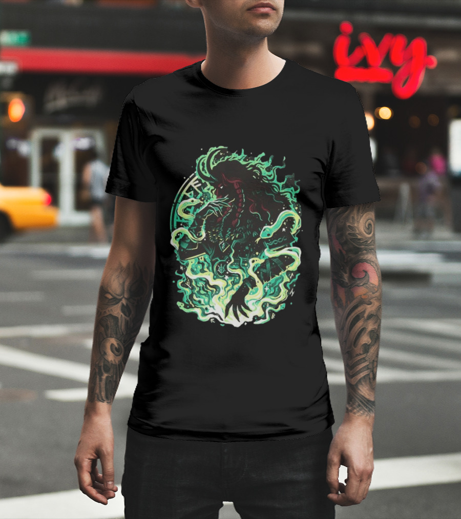 Loki Norse God Of Mischief Mythology With Serpents And Runes T-Shirt