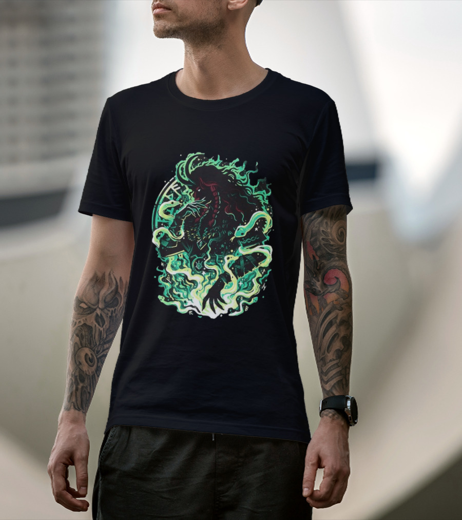 Loki Norse God Of Mischief Mythology With Serpents And Runes T-Shirt