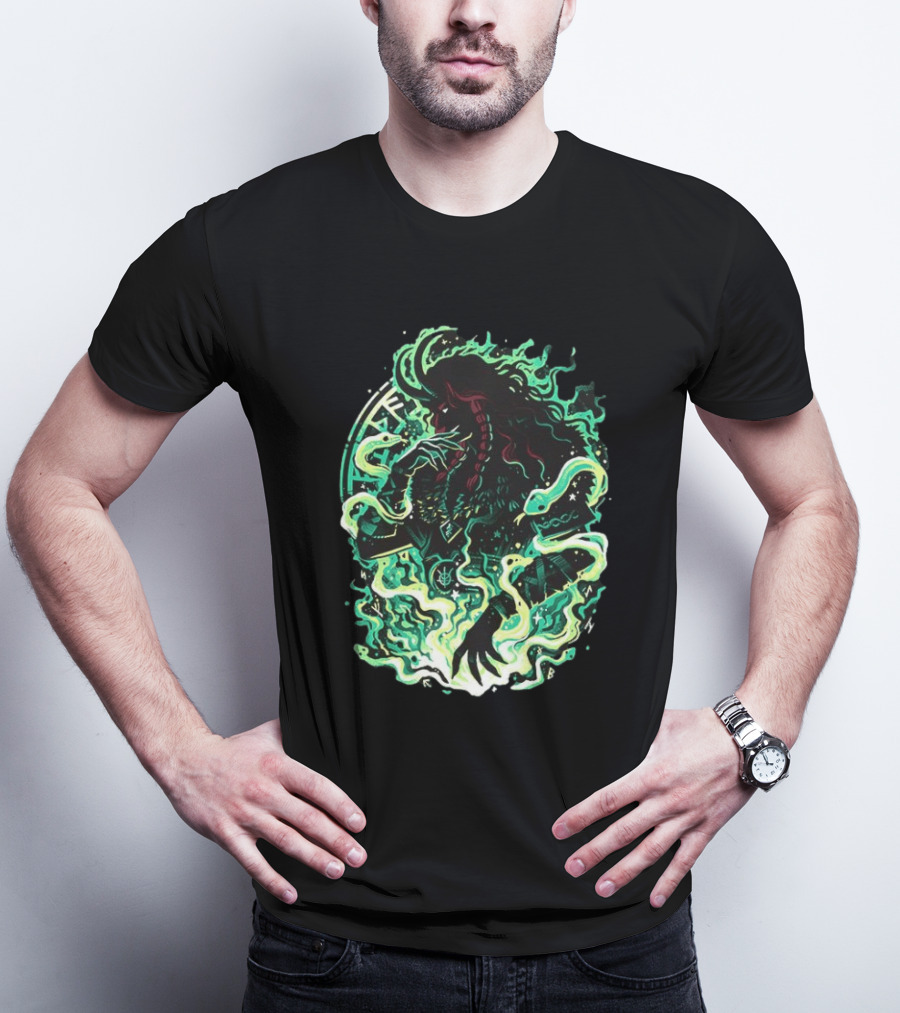 Loki Norse God Of Mischief Mythology With Serpents And Runes T-Shirt