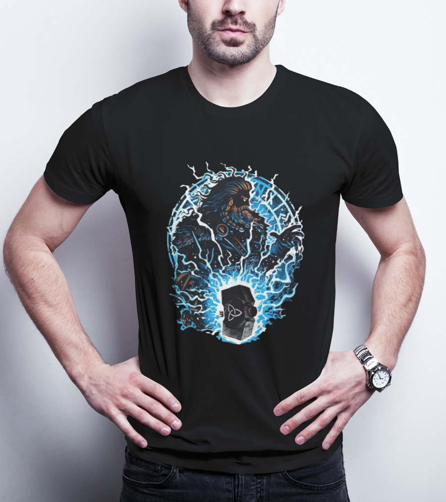 Thor Norse God Of Thunder Mjolnir Lightning Power Norse Mythology T-Shirt
