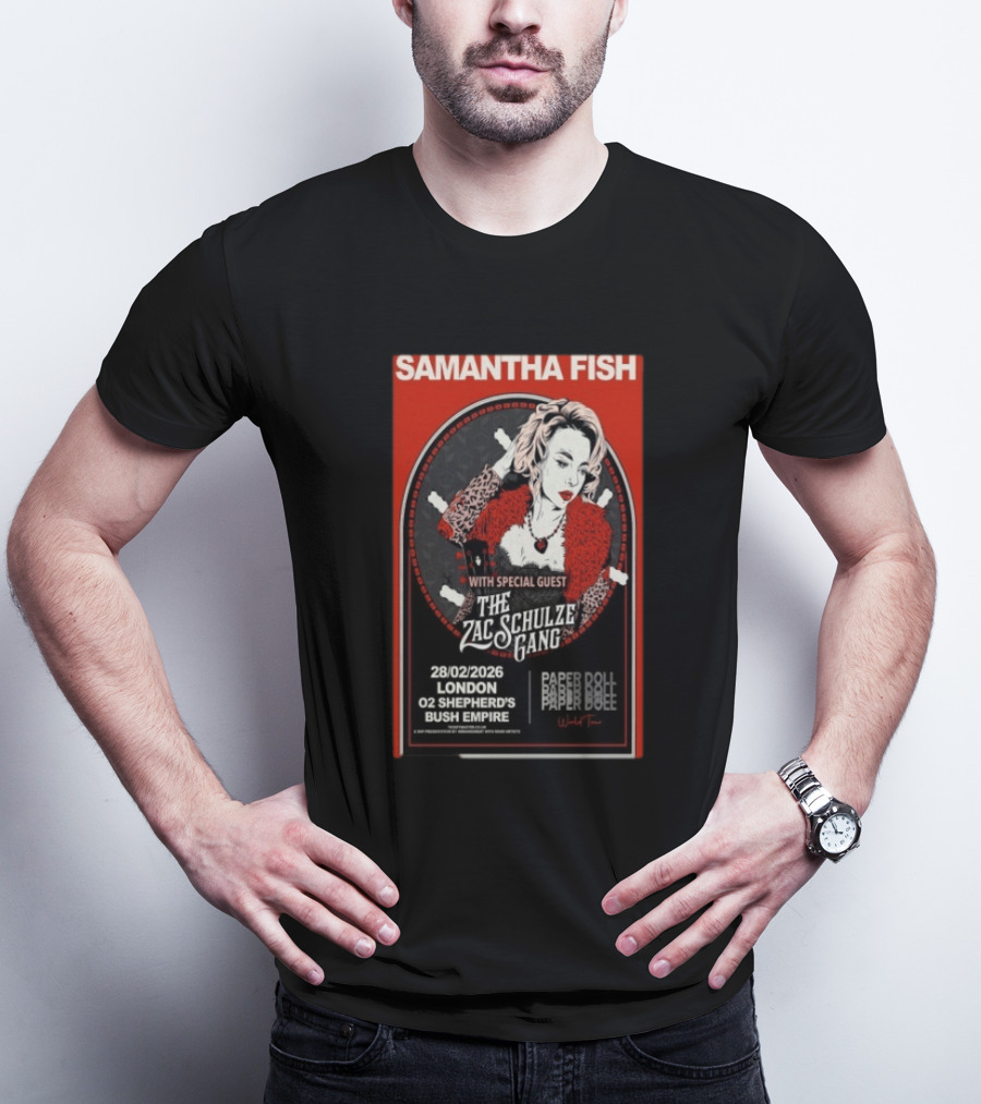 Samantha Fish London 2026 O2 Shepherd's Bush Empire With Zac Schulze Gang T-Shirt