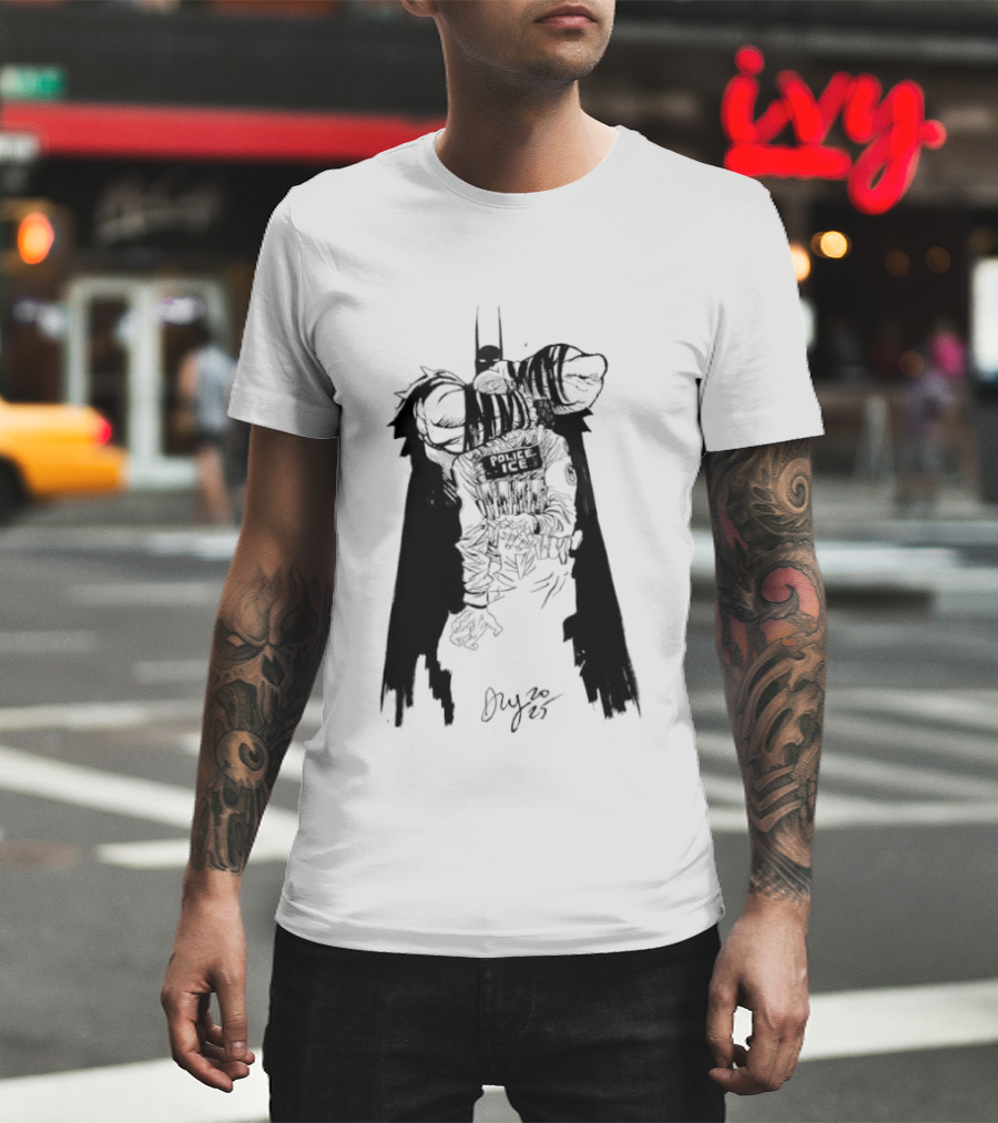 Absolute Batman Police ICE Joker Batman Sketch T-Shirt