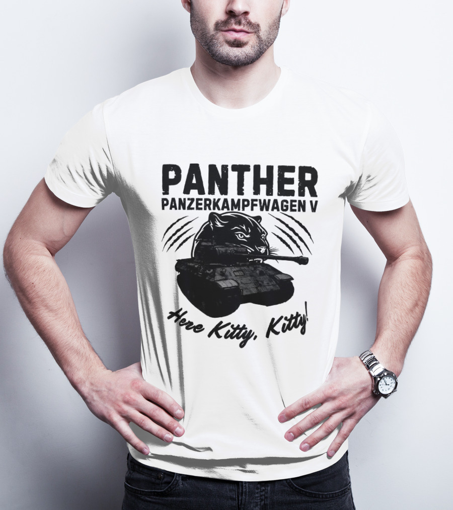 Panzerkampfwagen V Panther Tank Here Kitty Kitty T-Shirt