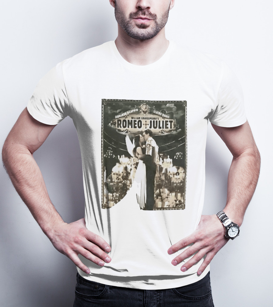 William Shakespeare's Romeo And Juliet Leonardo Claire Iconic Romantic Scene T-Shirt