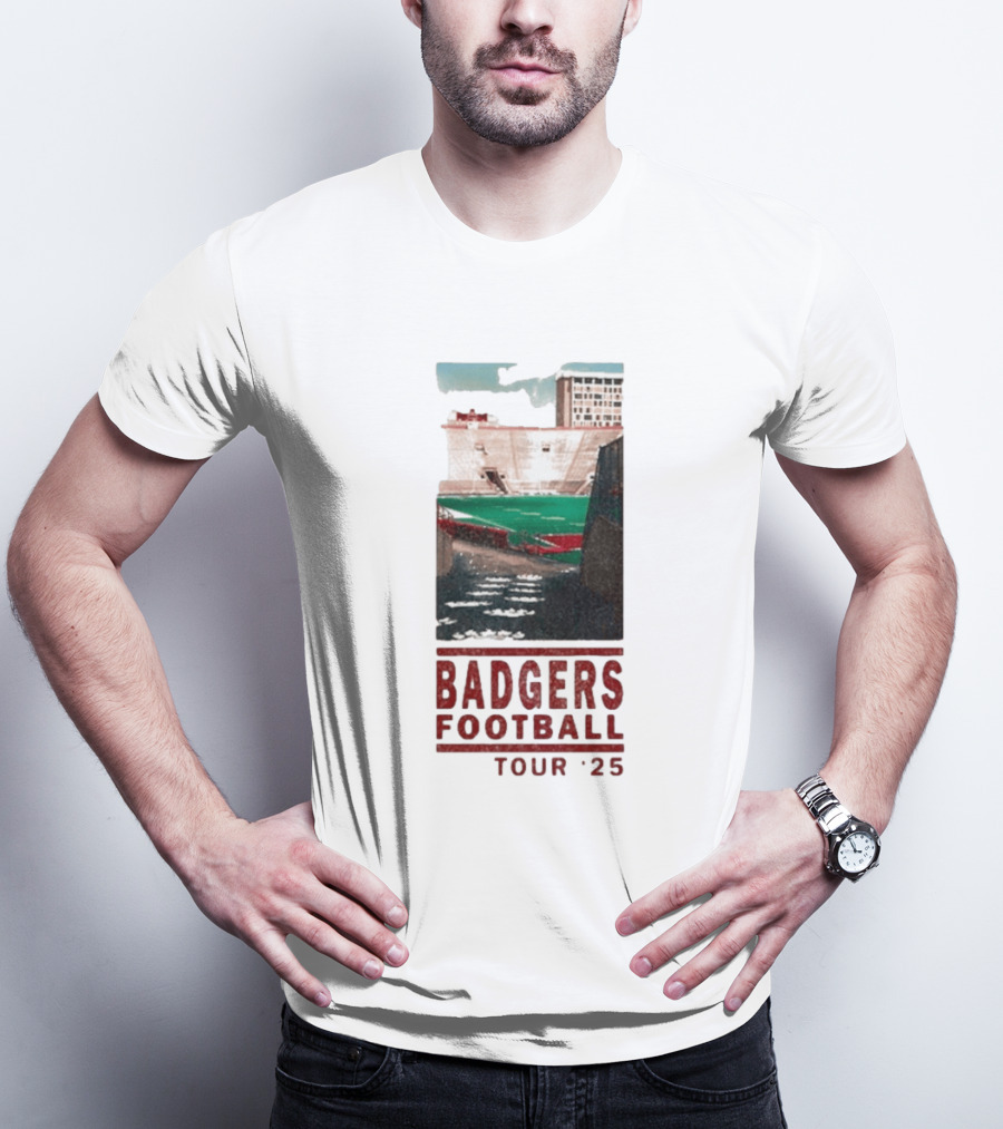Badgers Football Tour 2025 Stadium Scene T-Shirt