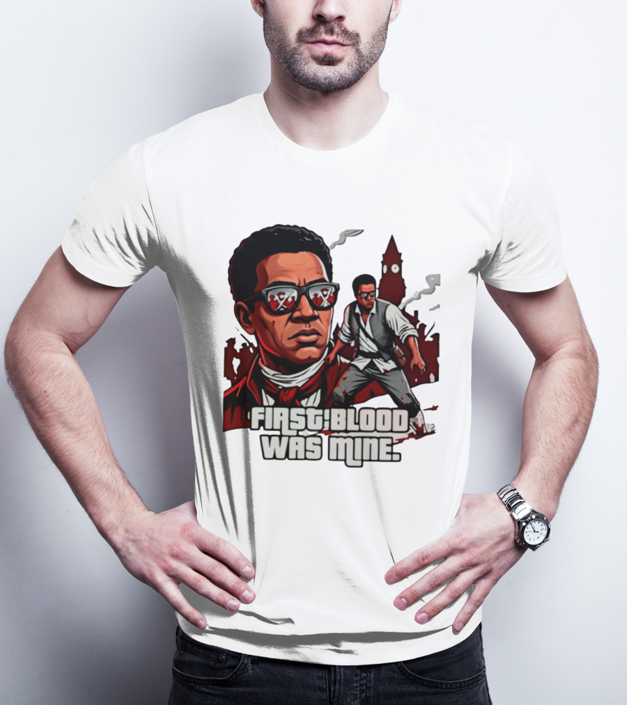 First Blood Was Mine Cool Character Action Scene T-Shirt