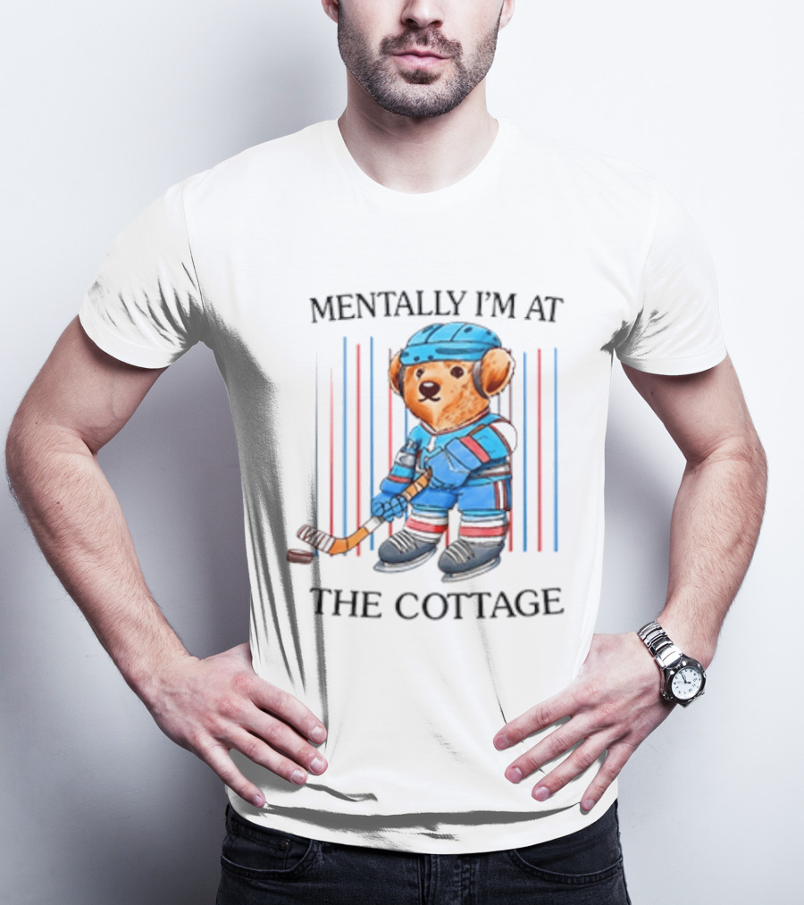 Mentally I'm At The Cottage Hockey Bear Heated Rivalry T-Shirt