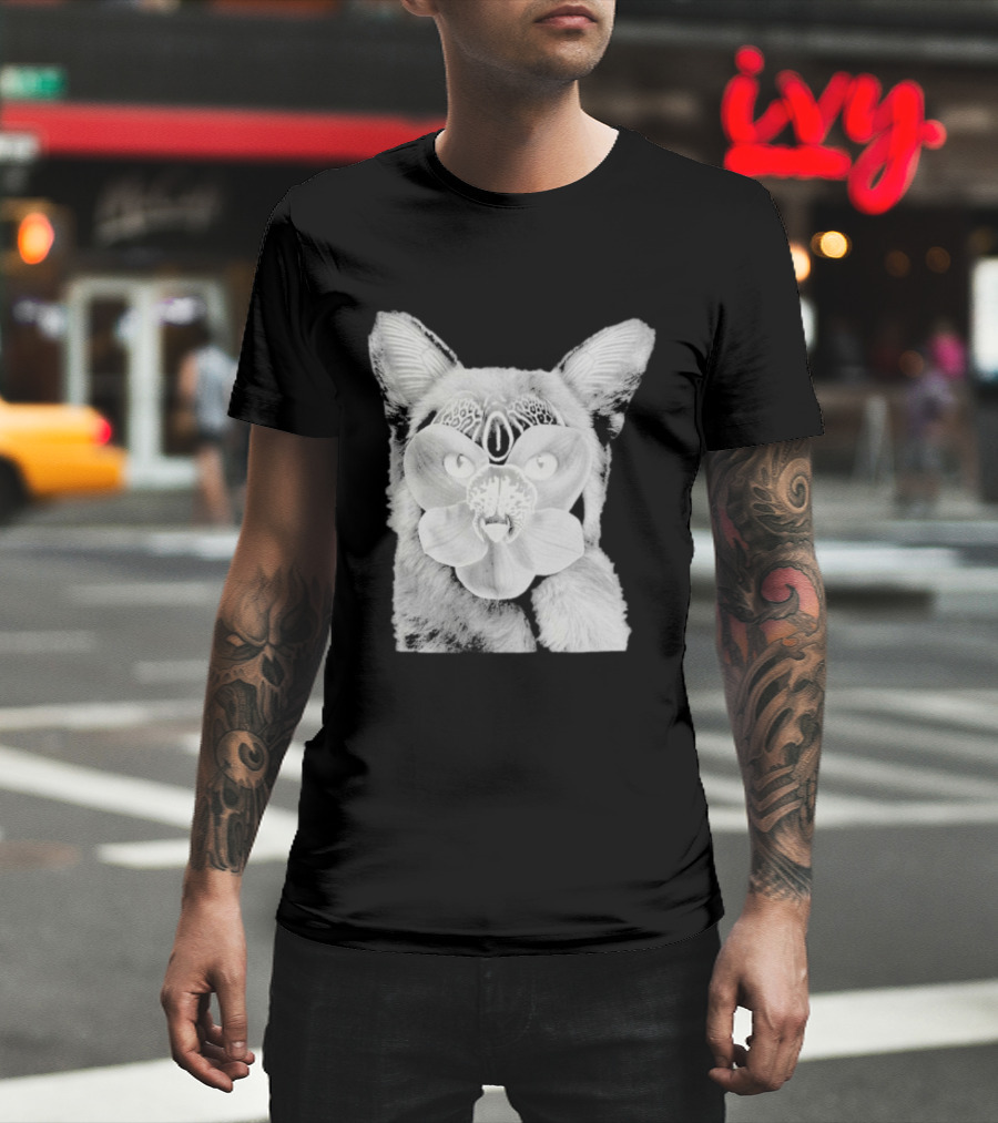 Galantis Palladium Cat Mask Orchid Eyes Black And White T-Shirt