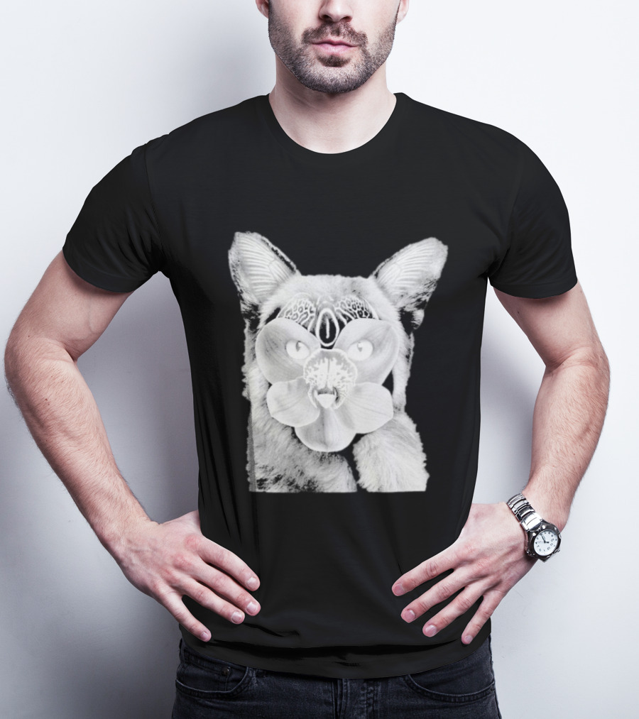 Galantis Palladium Cat Mask Orchid Eyes Black And White T-Shirt