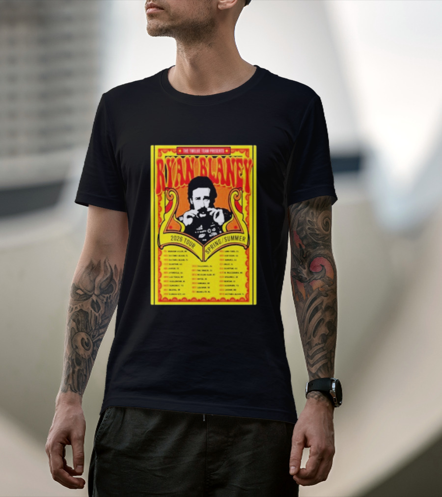 The Triline Team Presents Ryan Blaney 2026 Tour Spring Summer Dates T-Shirt