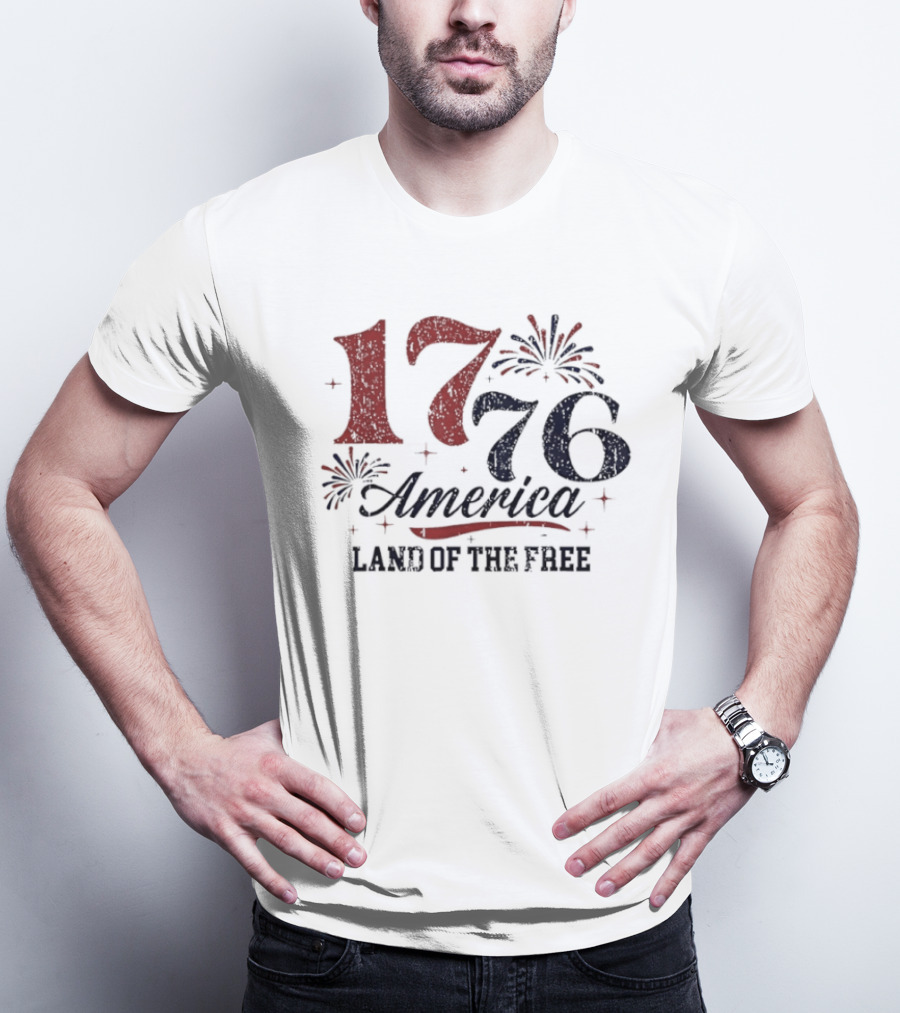 1776 America Land Of The Free Fireworks Celebration T-Shirt