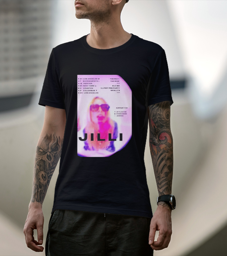 Jilli Winter Tour 2026 Dates Los Angeles Sacramento Denver New York Houston Columbus The Roxy The Mint Slo Brew Skully's Illfest T-Shirt