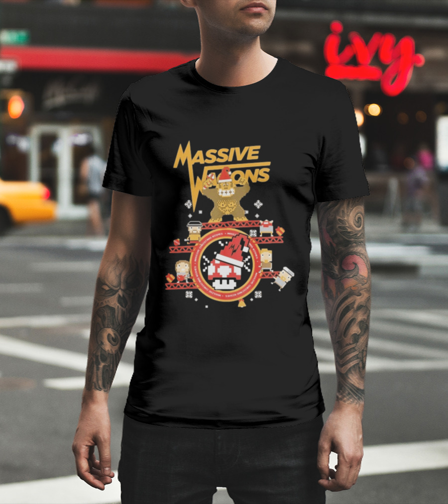 Massive Wagons 8bit Xmas Christmas Festive Donkey Kong T-Shirt