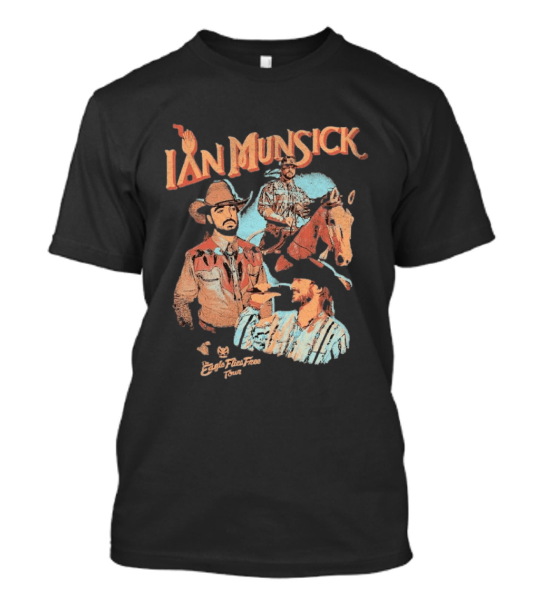 Ian Munsick Eagle Flies Free Tour 2026 Cowboy Photo Collage T-Shirt