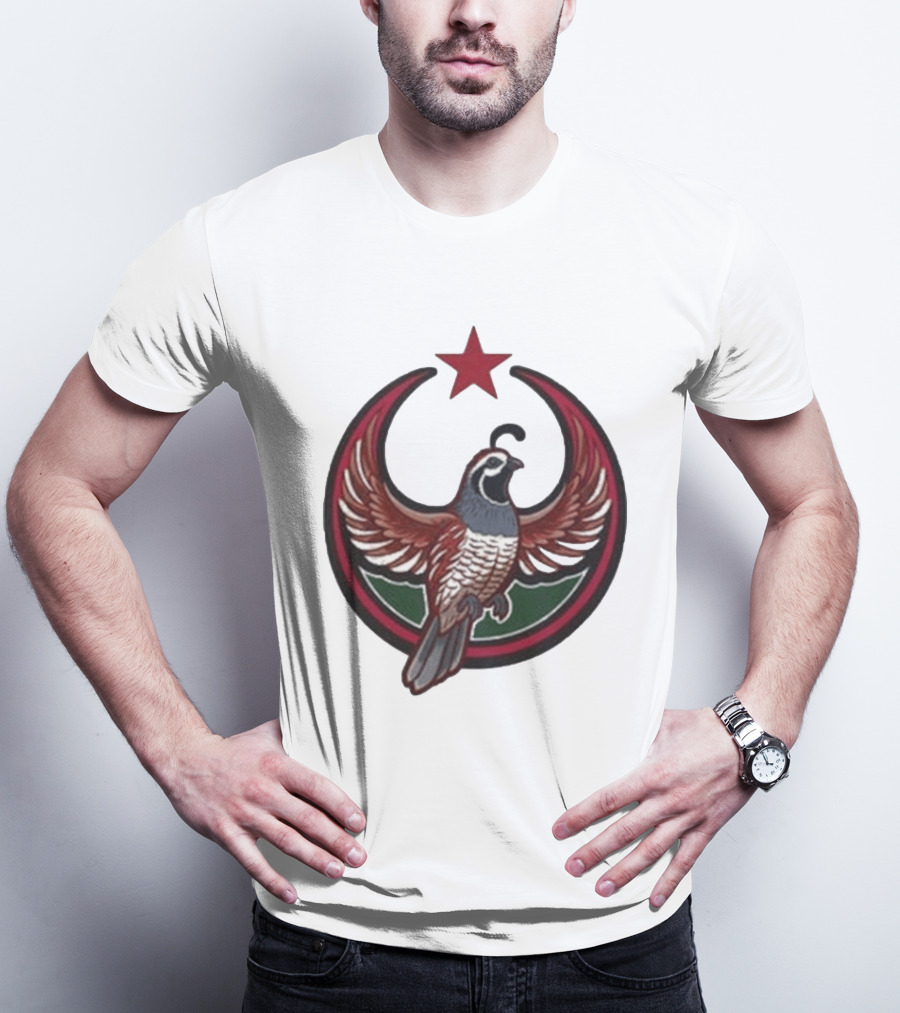 California Quail Rebel Crescent Star T-Shirt
