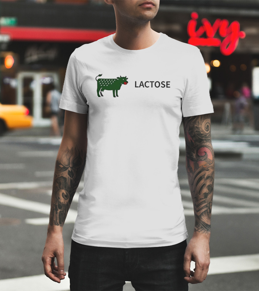Lactose Cow 2026 Eating Red Apple T-Shirt
