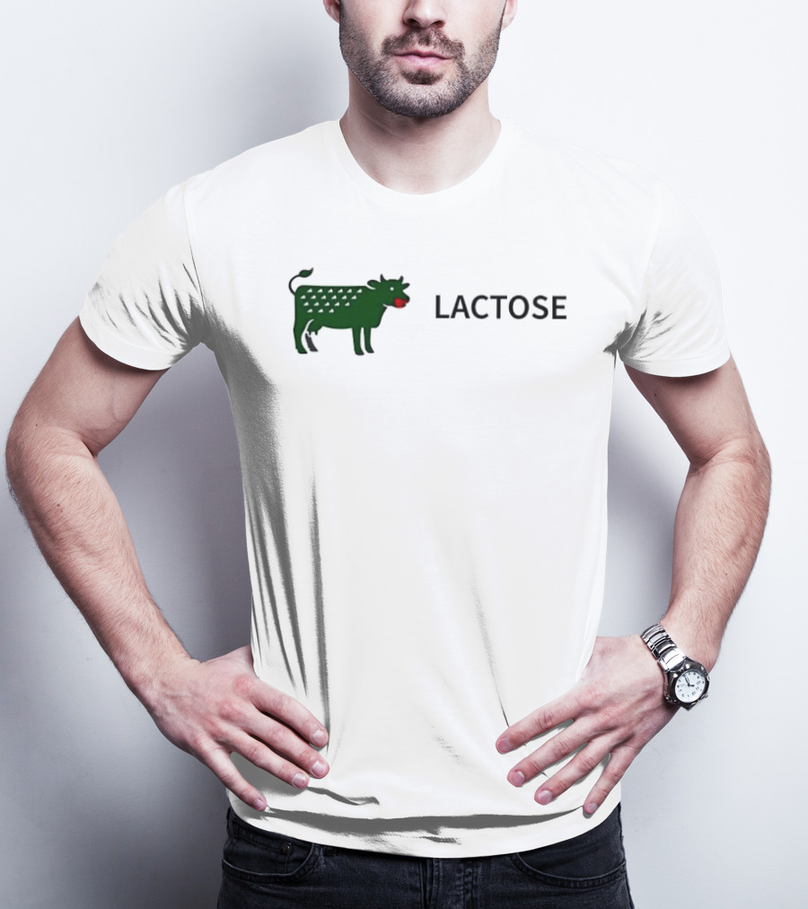 Lactose Cow 2026 Eating Red Apple T-Shirt