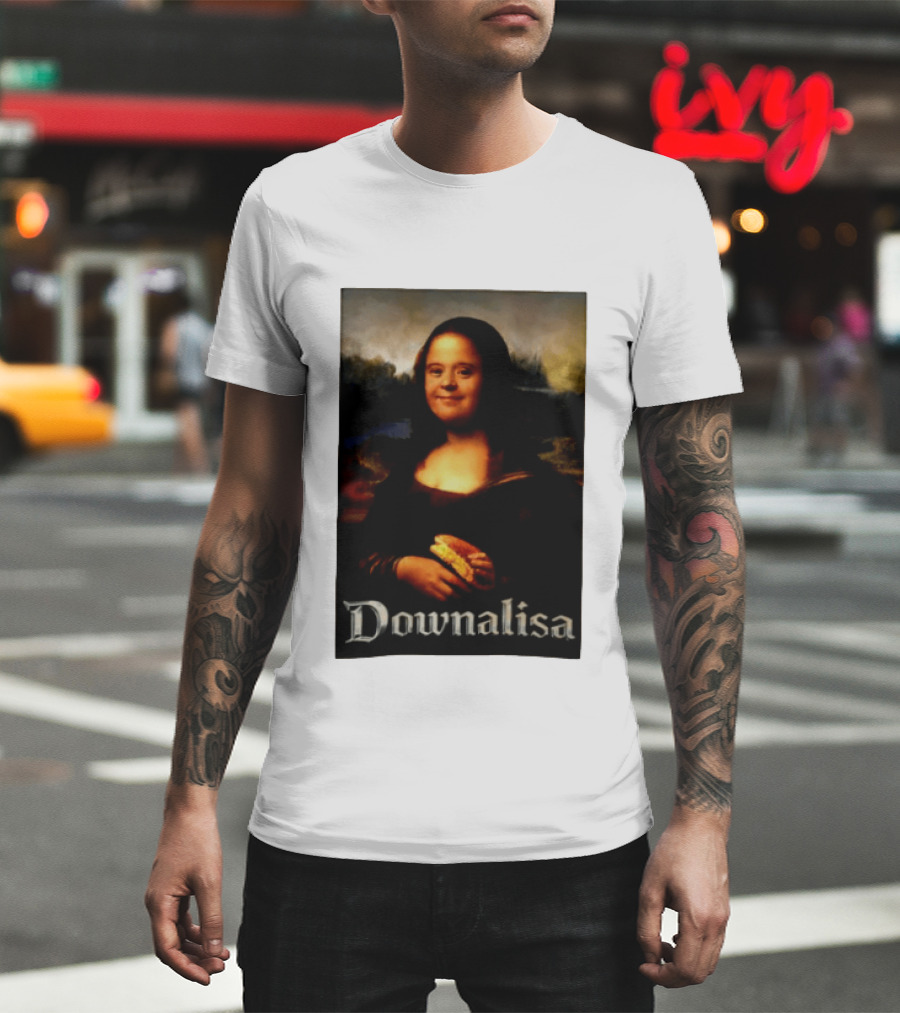 Downalisa Mona Lisa Parody Featuring T-Shirt