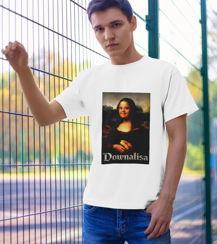 Downalisa Mona Lisa Parody Featuring T-Shirt