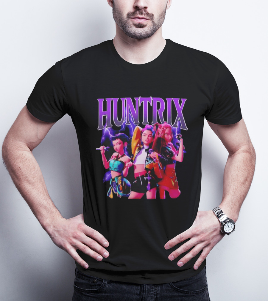 Huntrix Girls Trio Power Pose With Lightning Effect T-Shirt