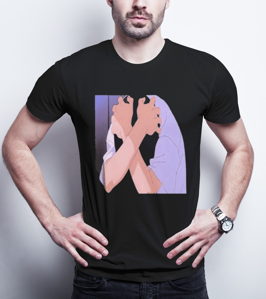 Ikari Shinji Sad Guy Clenched Hands Anime Scene T-Shirt