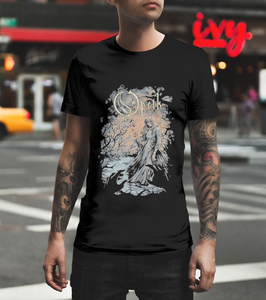 Opeth Voice Of Treason Ghostly Woman Winter Scene T-Shirt