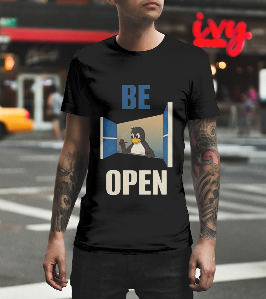 Penguin Be Open Smoking Pipe T-Shirt