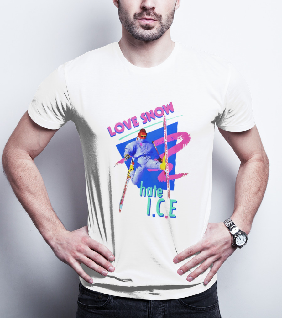 Love Snow Hate ICE Skiing T-Shirt
