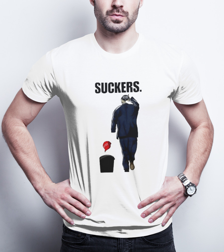 Suckers Trump MAGA Hat Trash Can T-Shirt
