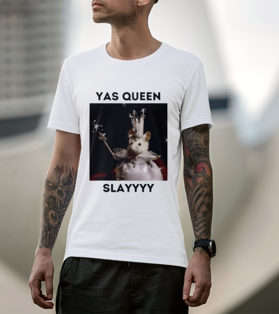 Yas Queen Slayyyy Mouse With Crown And Wand Magic T-Shirt