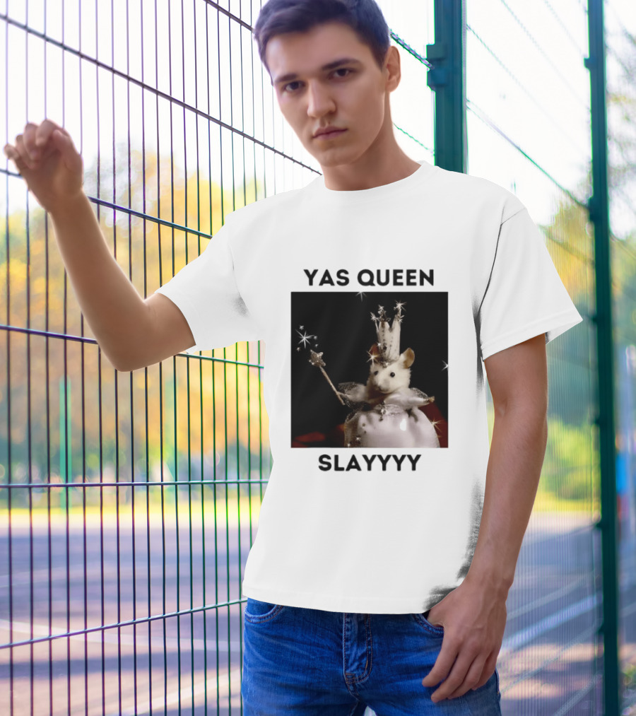 Yas Queen Slayyyy Mouse With Crown And Wand Magic T-Shirt
