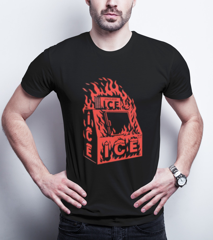 Abolish ICE Machine Flames Protest T-Shirt