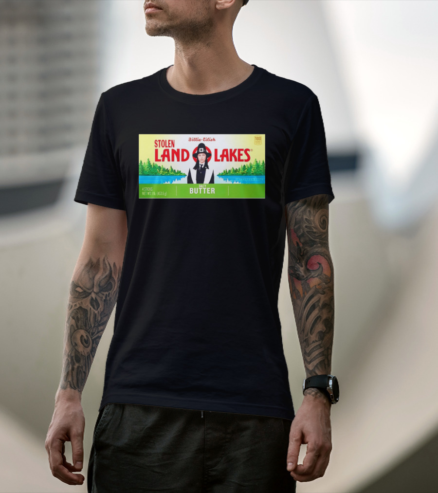 Billie Eilish Stolen Land O Lakes Salty Butter Anti ICE T-Shirt
