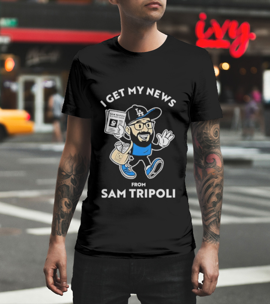 Sam Tripoli Los Angeles News Character LA Cap T-Shirt