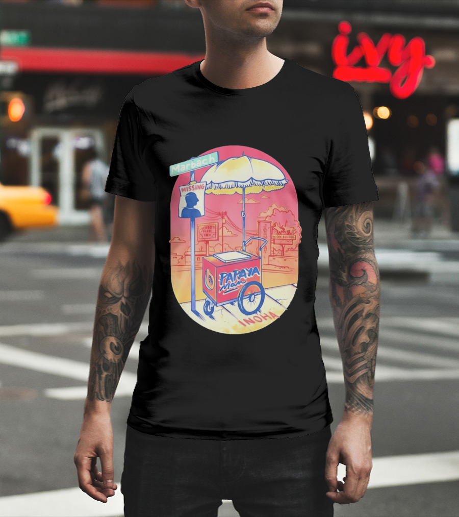 Marbach Inoha Papaya Man Missing High School Fred's Fish Fry T-Shirt