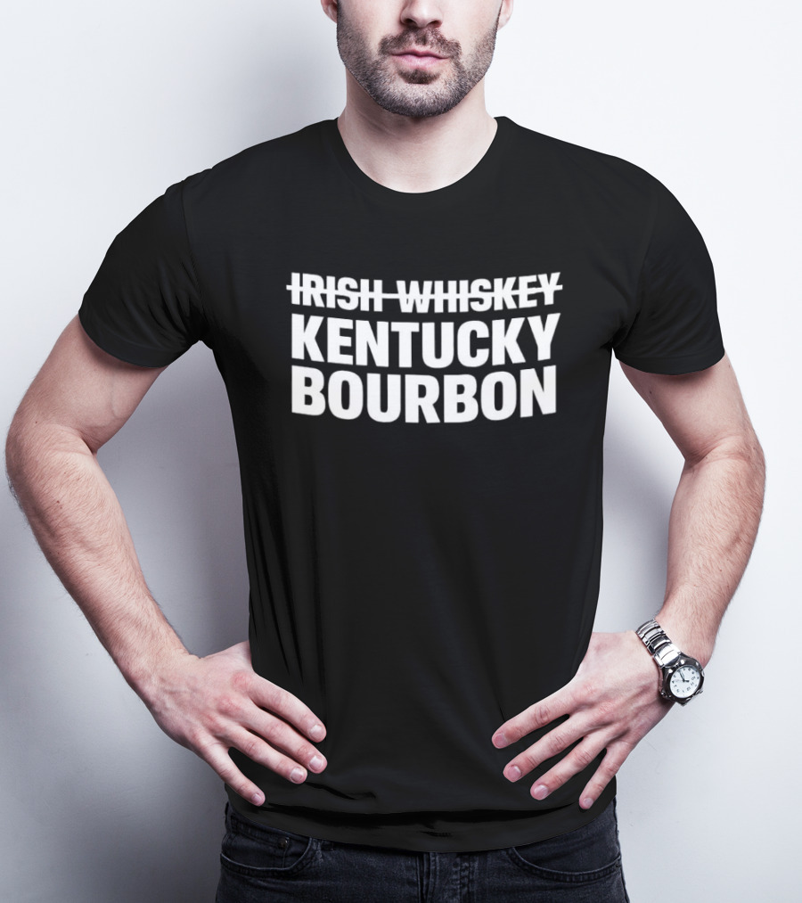 Irish Whiskey Strikethrough Kentucky Bourbon T-Shirt