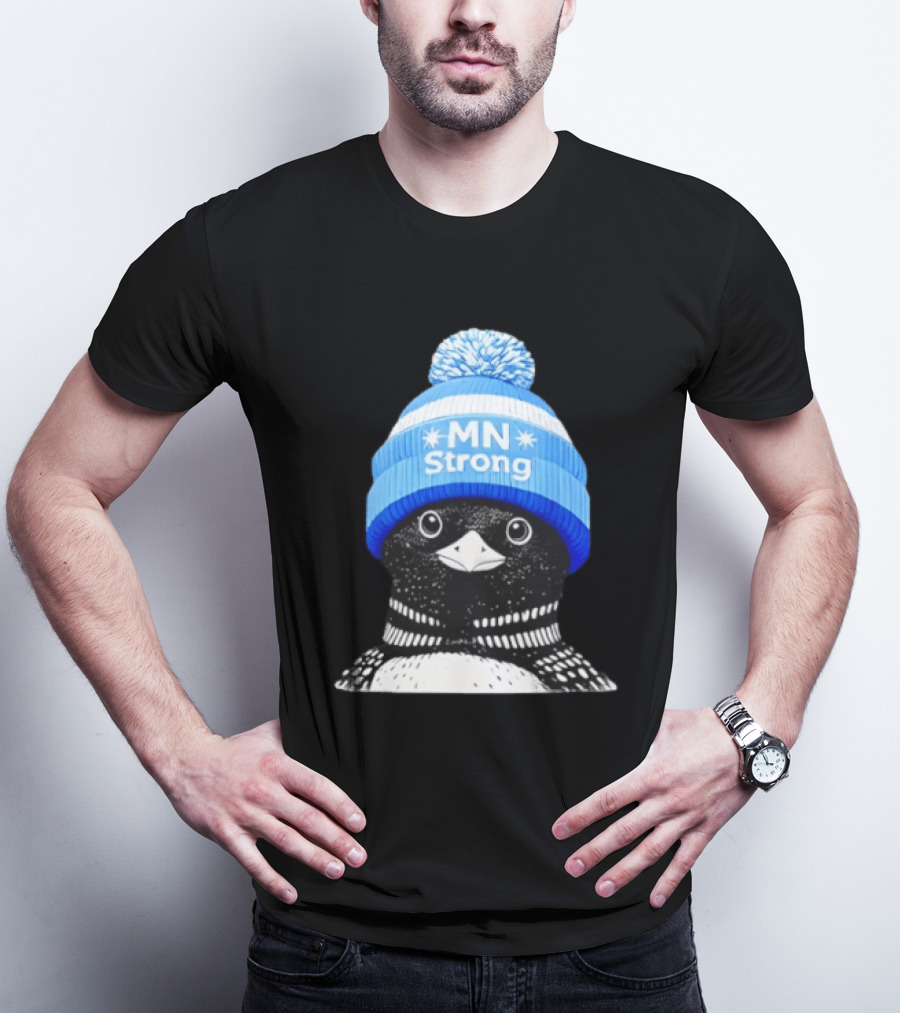 MN Strong Penguin Blue Hat Minnesota T-Shirt