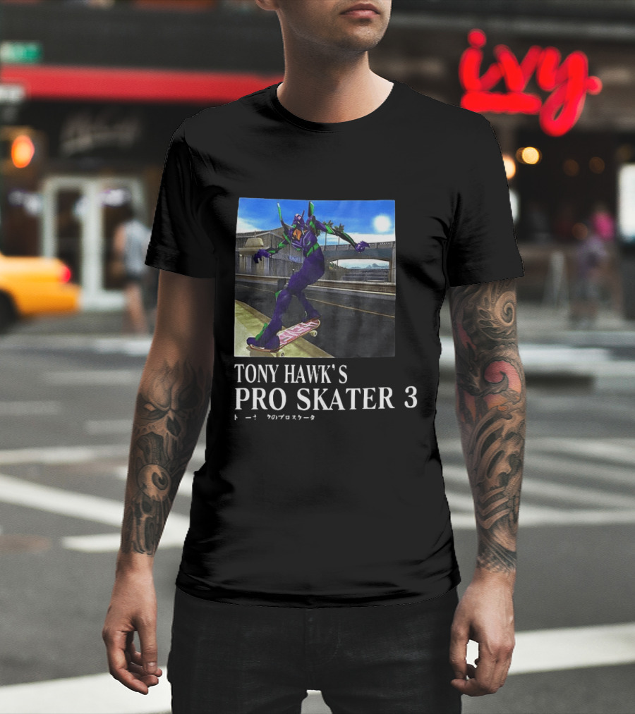 Tony Hawk's Pro Skater 3 Evangelion Crossover Skating Scene T-Shirt