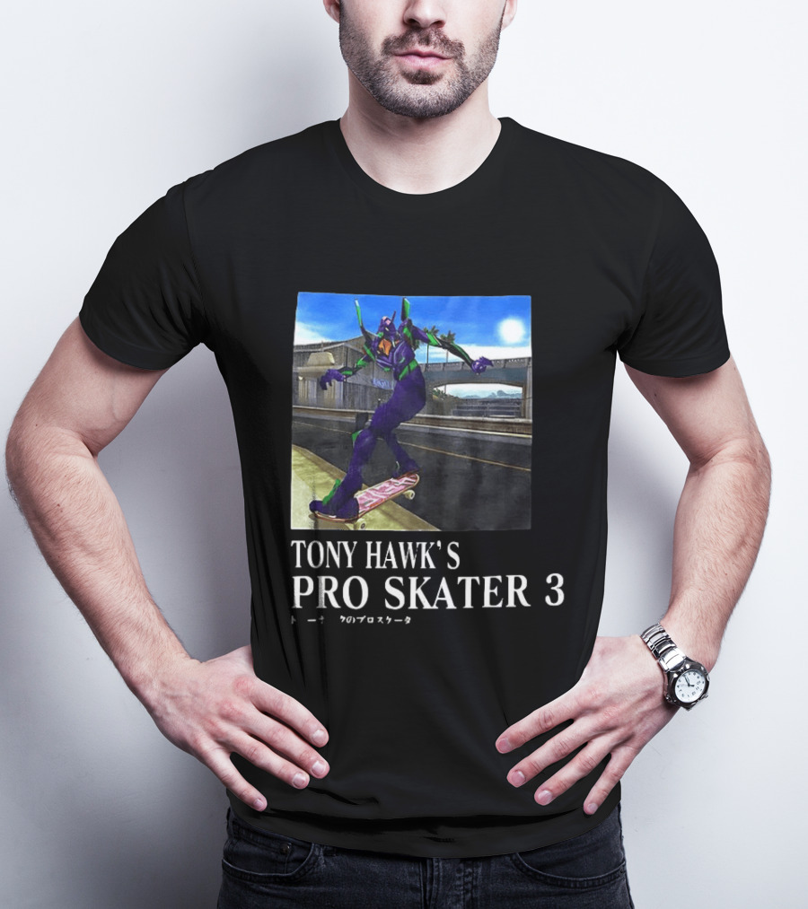 Tony Hawk's Pro Skater 3 Evangelion Crossover Skating Scene T-Shirt